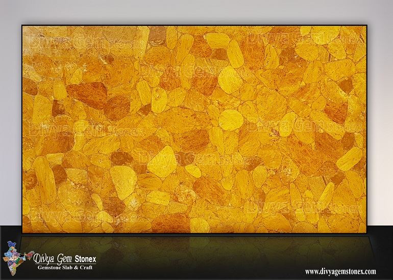 Yellow Jasper Slab - Divya Gem Stonex