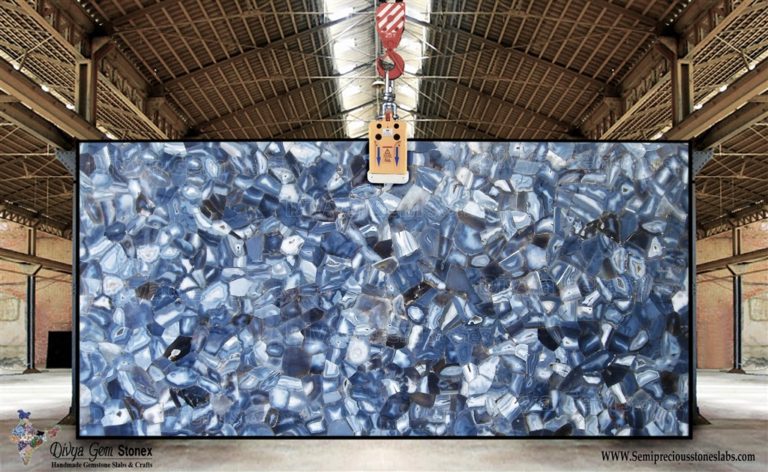 Blue Agate Slab - Divya Gem Stonex